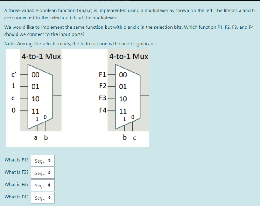 Solved A three-variable boolean function G(a,b,c) is | Chegg.com