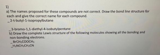 Solved Draw the bond line structure for each and give the | Chegg.com