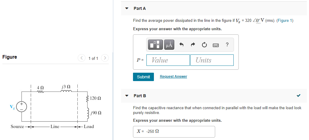 Solved Part A Find the average power dissipated in the line | Chegg.com