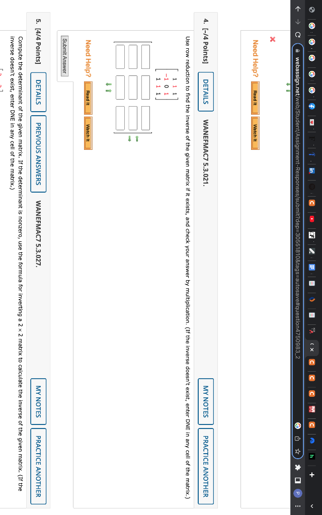 Solved QUESTION 1 Use row reduction to find the inverse of | Chegg.com