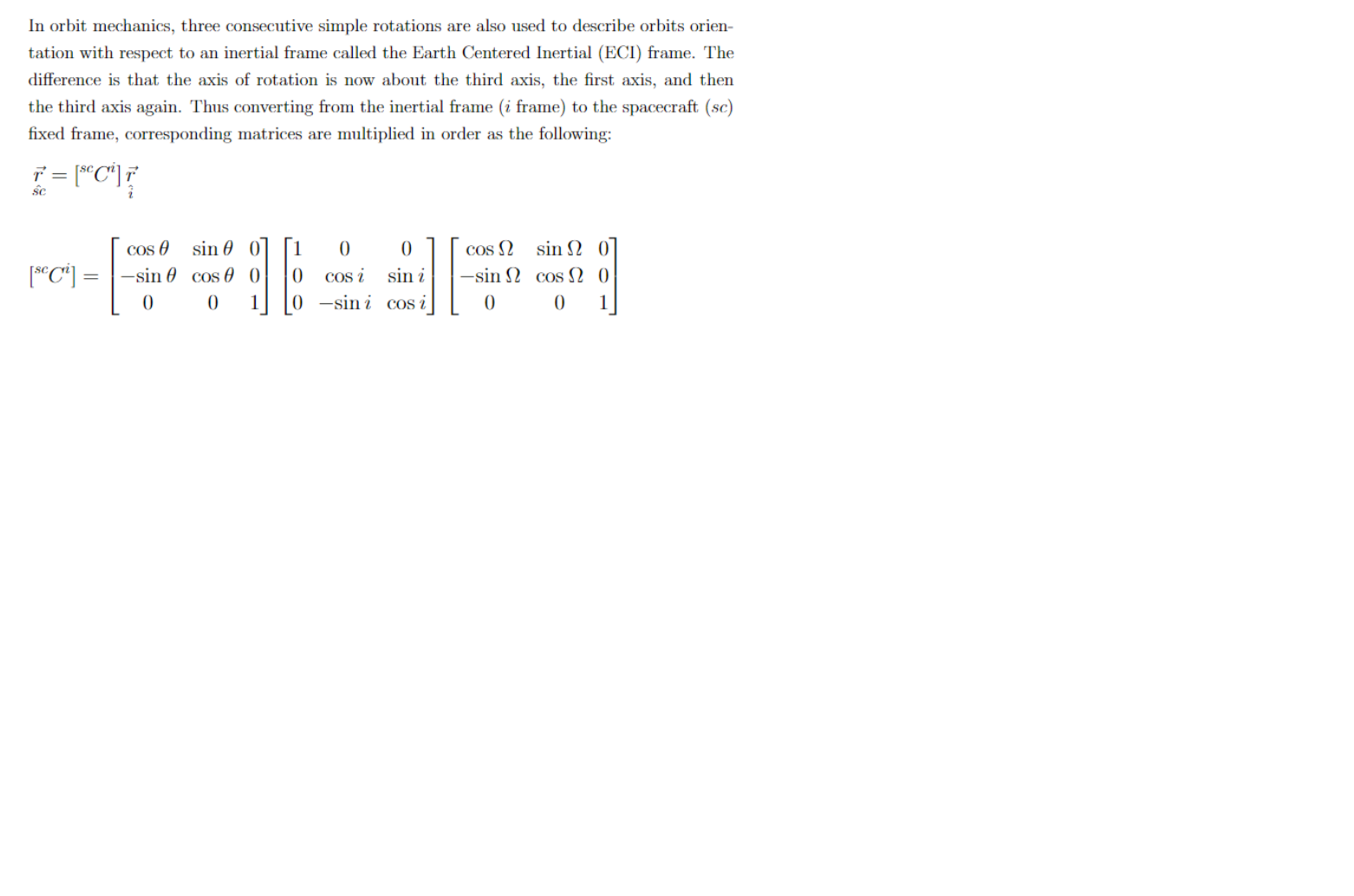 Solved i frame(sc)fixed frame, corresponding matrices are | Chegg.com