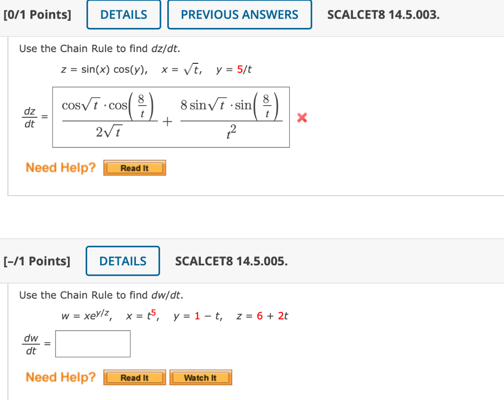 Solved [0/1 Points] DETAILS PREVIOUS ANSWERS SCALCET8 | Chegg.com