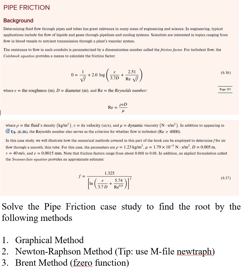 Solved Background Determining fluid flow through pipes and | Chegg.com