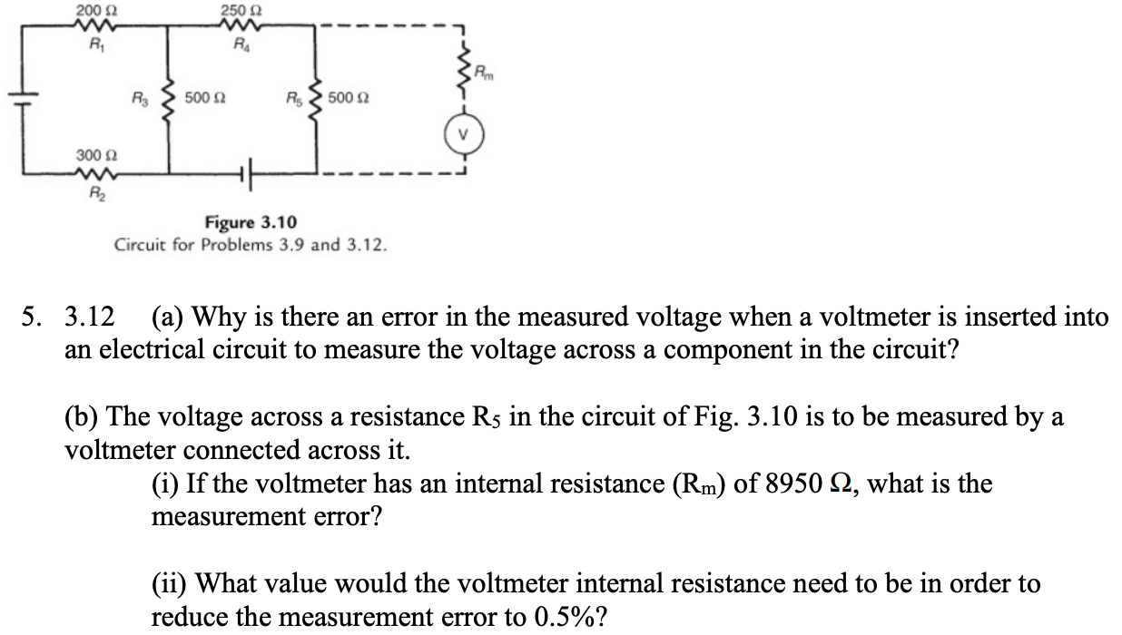 Solved Figure 3.10 Circuit for Problems 3.9 and 3.12. 5. | Chegg.com