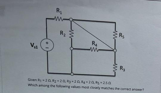 Solved What's the equivalent resistance seen by Vs1 in the | Chegg.com
