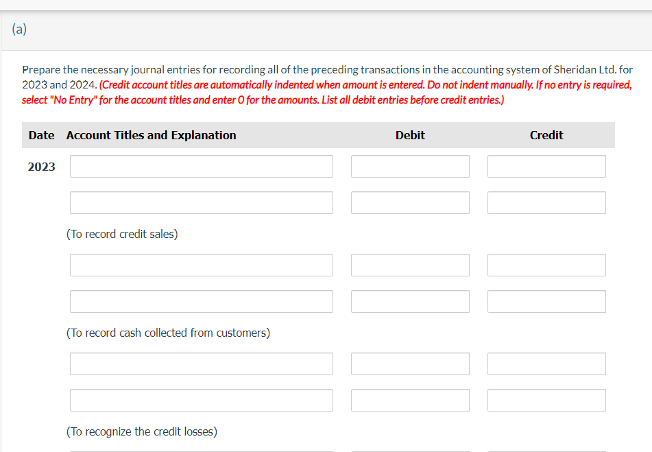 Solved Sheridan Ltd. began operations in January 2023. On | Chegg.com