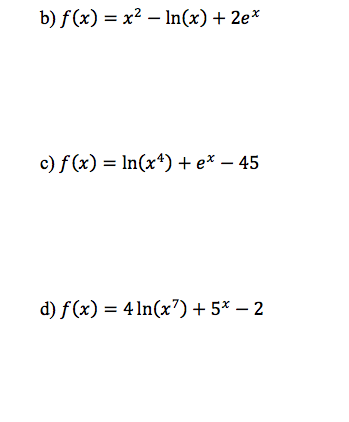 Solved 4. Find the derivative of each function: a. f x = 2e | Chegg.com