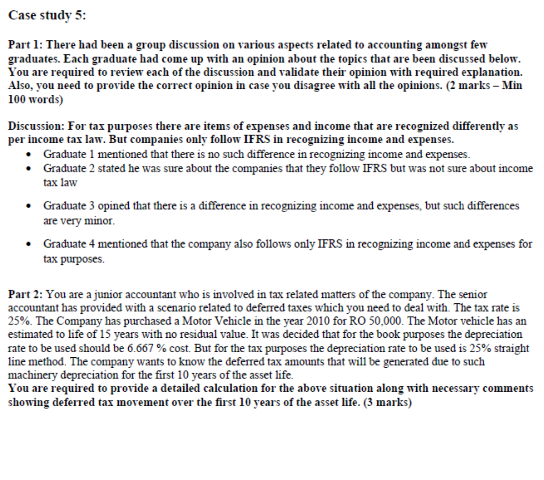 Solved Case study 5: Part 1: There had been a group | Chegg.com