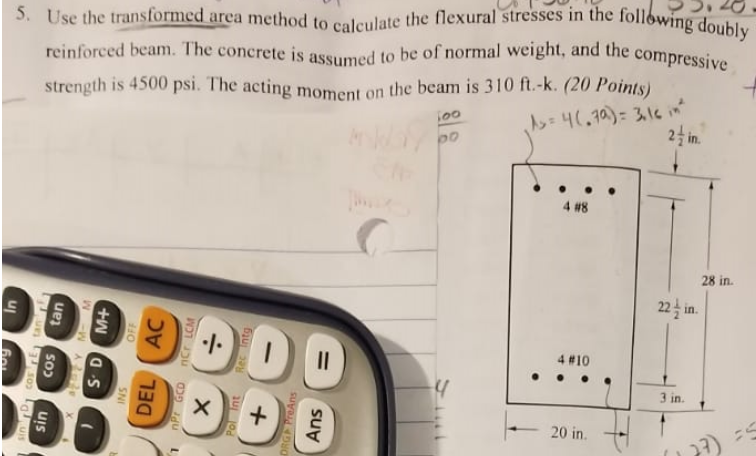 Solved 5. Use the transformed area method to calculate the | Chegg.com