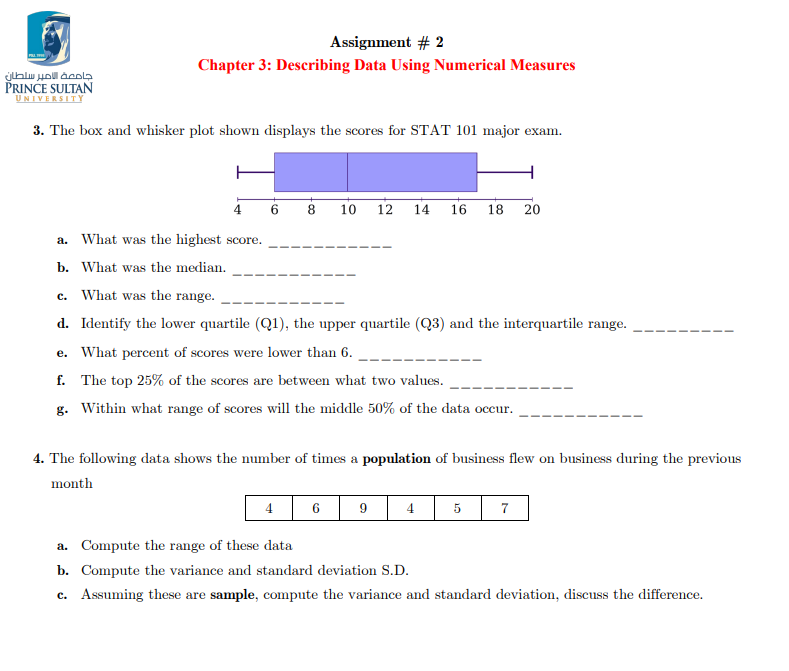 Solved Assignment \# 2 Chapter 3: Describing Data Using | Chegg.com