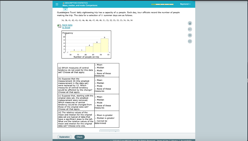 Solved DESCRIPTIVE STATISTICS Raymond Mean, median, and | Chegg.com