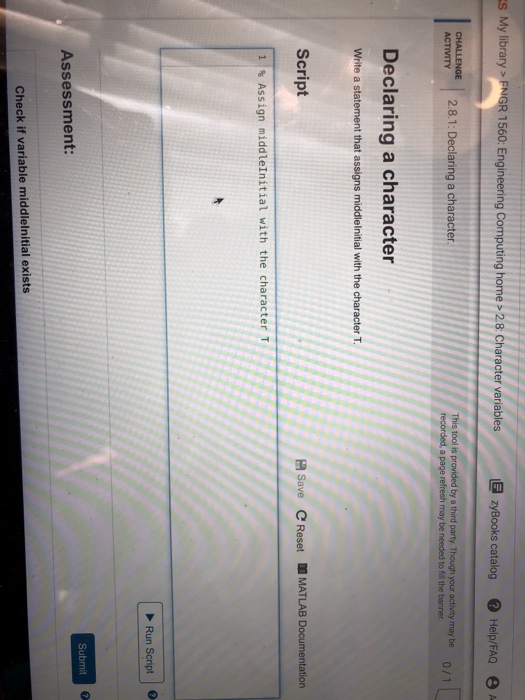 Solved KS My library > ENGR 1560: Engineering Computing home | Chegg.com