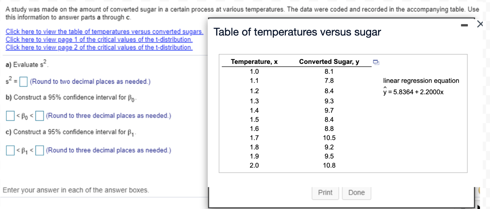 Solved A study was made on the amount of converted sugar in | Chegg.com