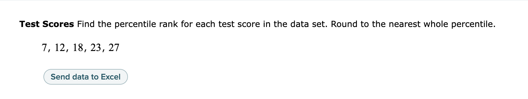 Solved Test Scores Find the percentile rank for each test | Chegg.com