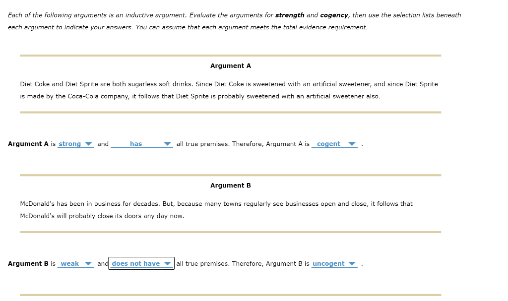 Solved Each of the following arguments is an inductive | Chegg.com