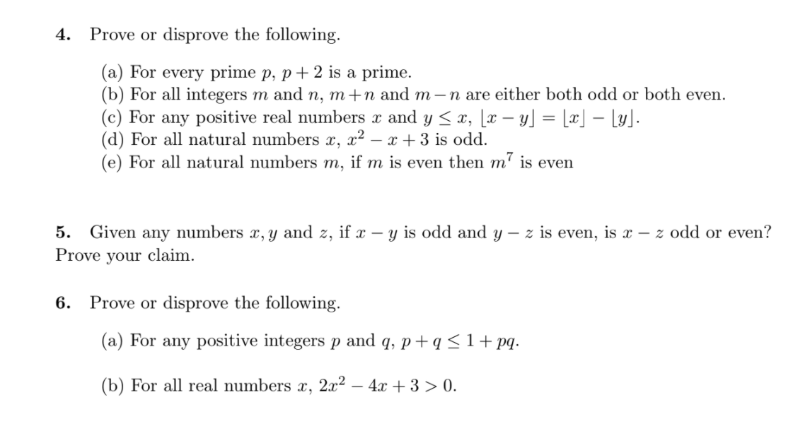 Solved 4. Prove or disprove the following. (a) For every | Chegg.com
