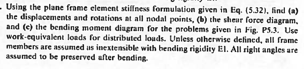 - Using the plane frame element stiffness formulation | Chegg.com
