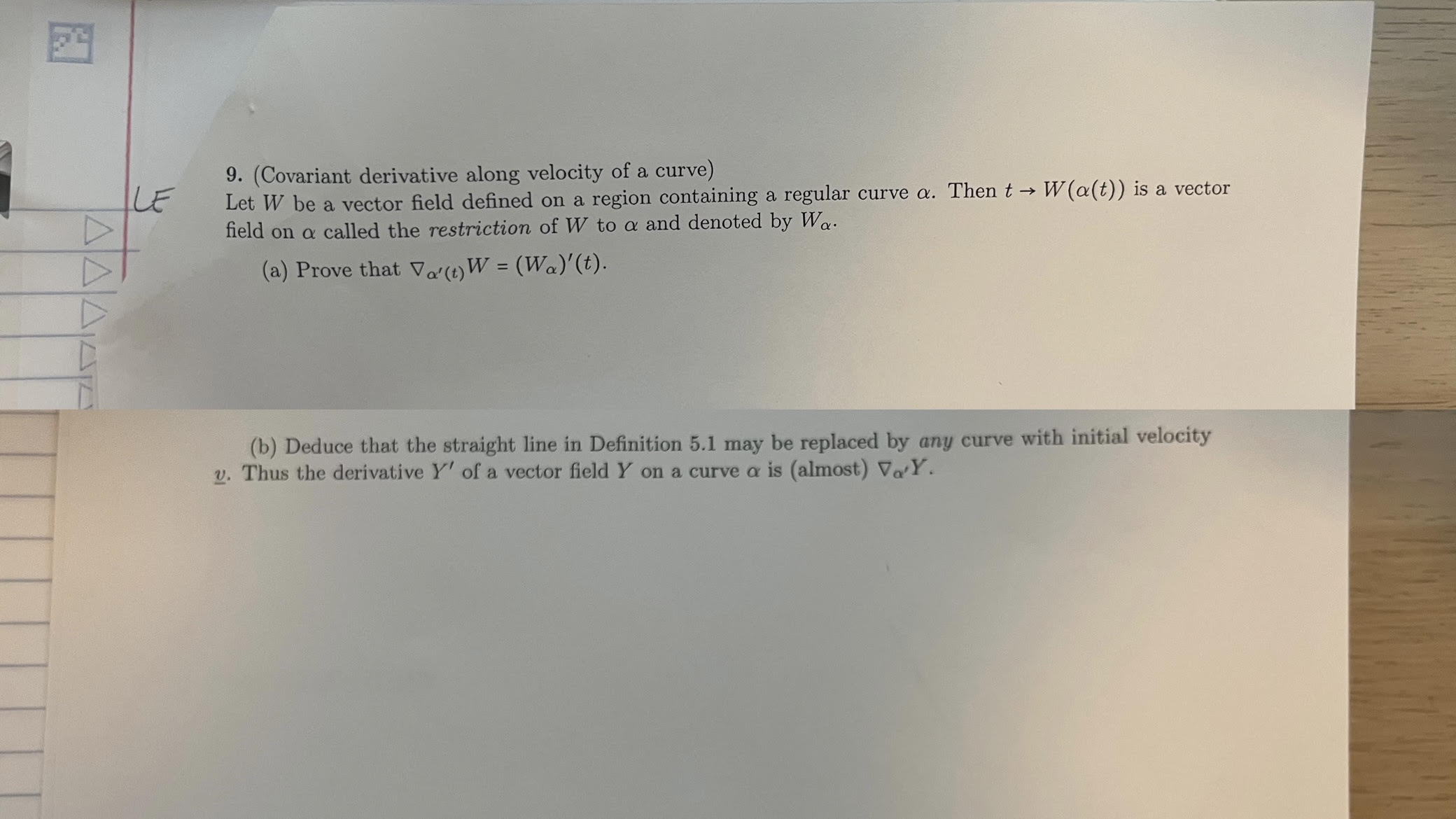 Solved (b) ﻿Deduce that the straight line in Definition 5.1 | Chegg.com