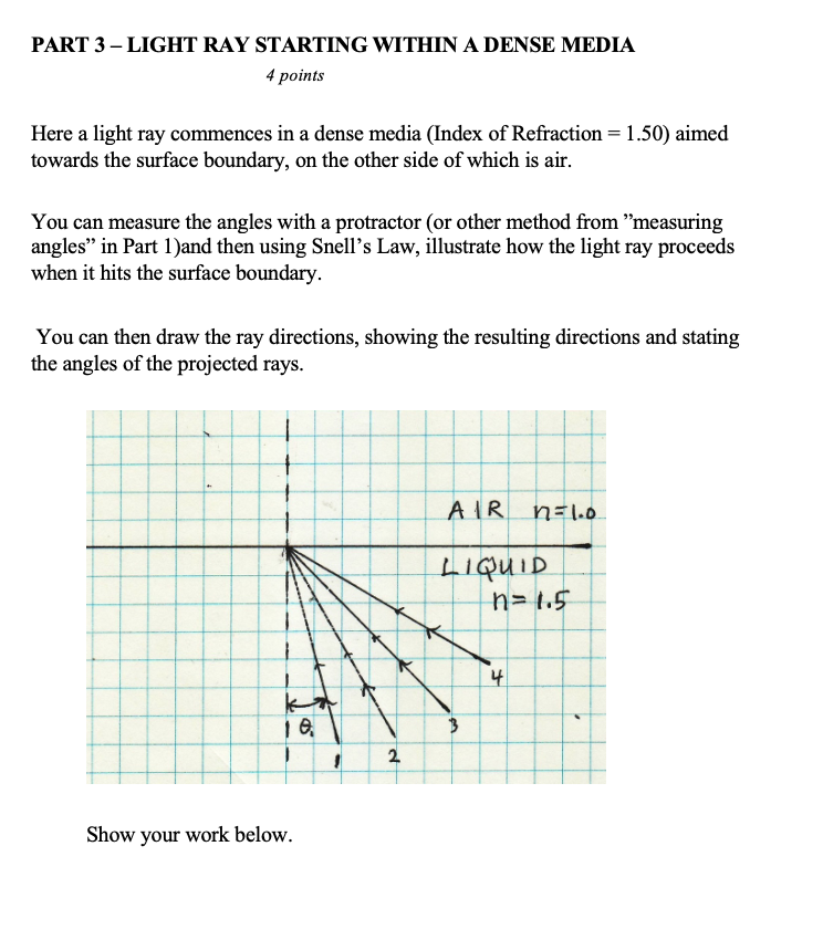 Solved REFRACTION Lab MEASURING ANGLES (From Part 1): A | Chegg.com