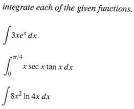 Solved integrate each of the given functions. /sa x sec x | Chegg.com