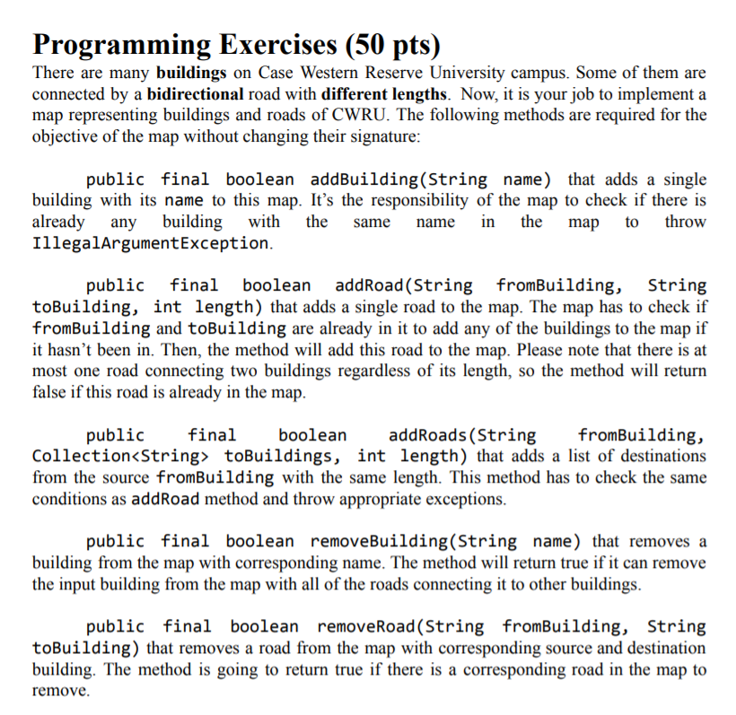 Solved Programming Exercises (50 pts) There are many | Chegg.com