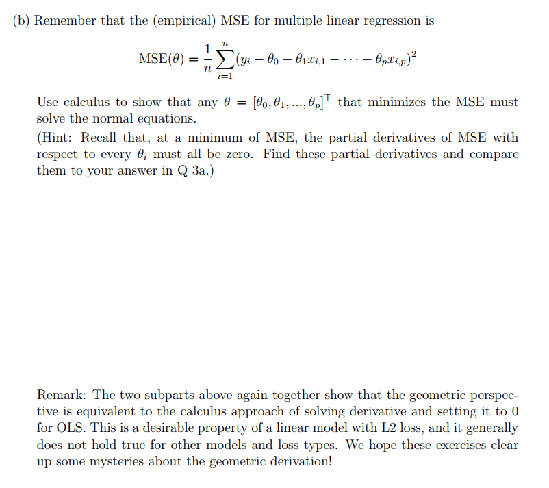 Calculus Perspective of Normal Equations 3. In the | Chegg.com
