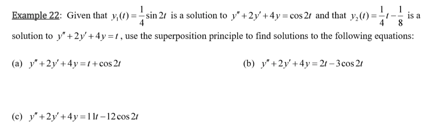 Solved Example 22: Given that y;(1) = -sin 21 is a solution | Chegg.com