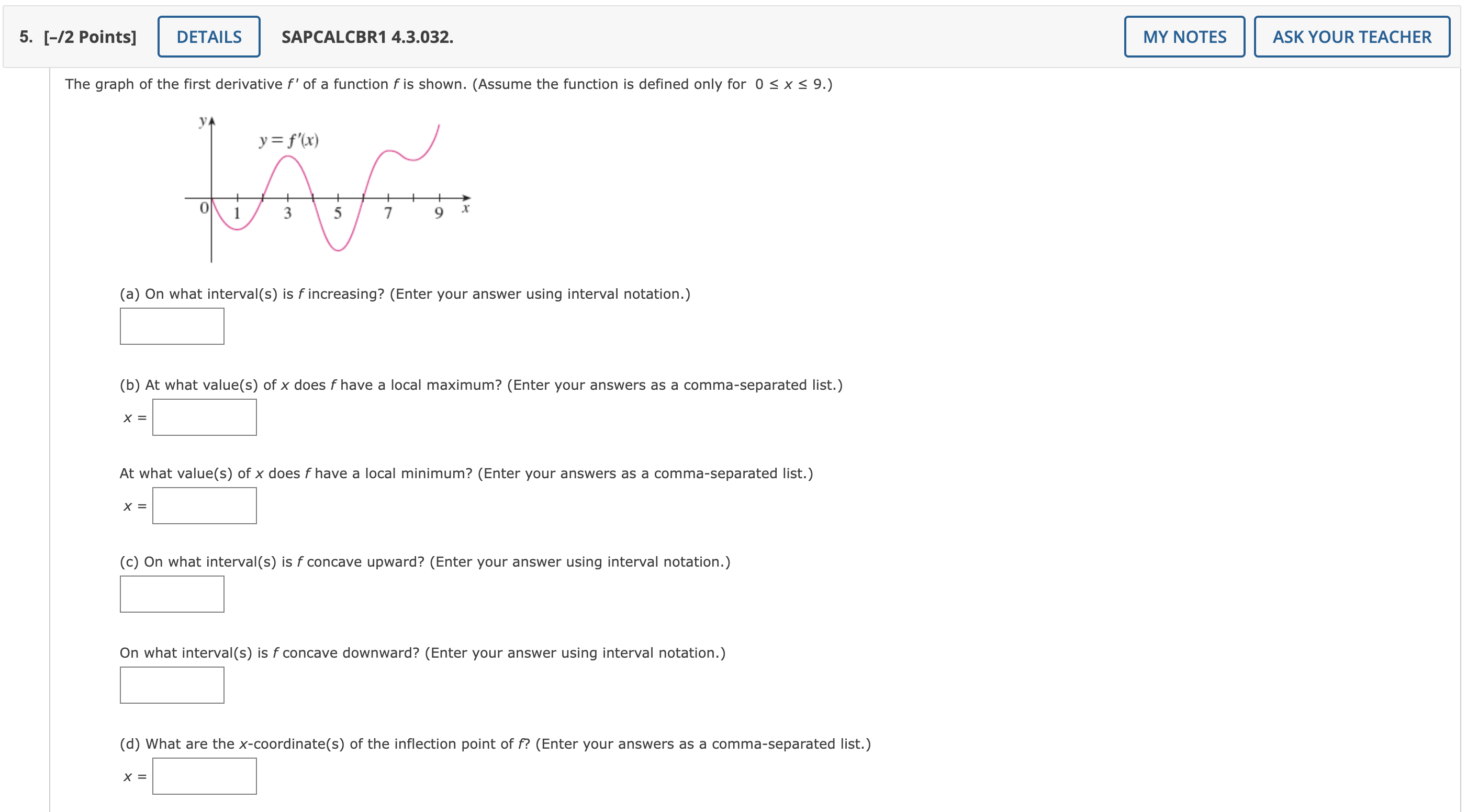 Solved (a) On what interval(s) is f increasing? (Enter your | Chegg.com