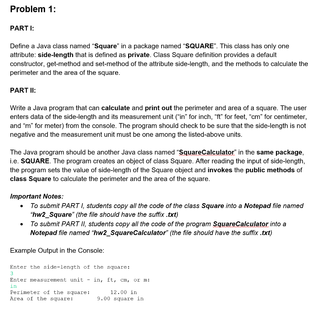 Solved Problem 1: PARTI Define a Java class named Solved Problem 1: PARTI Define a Java class named