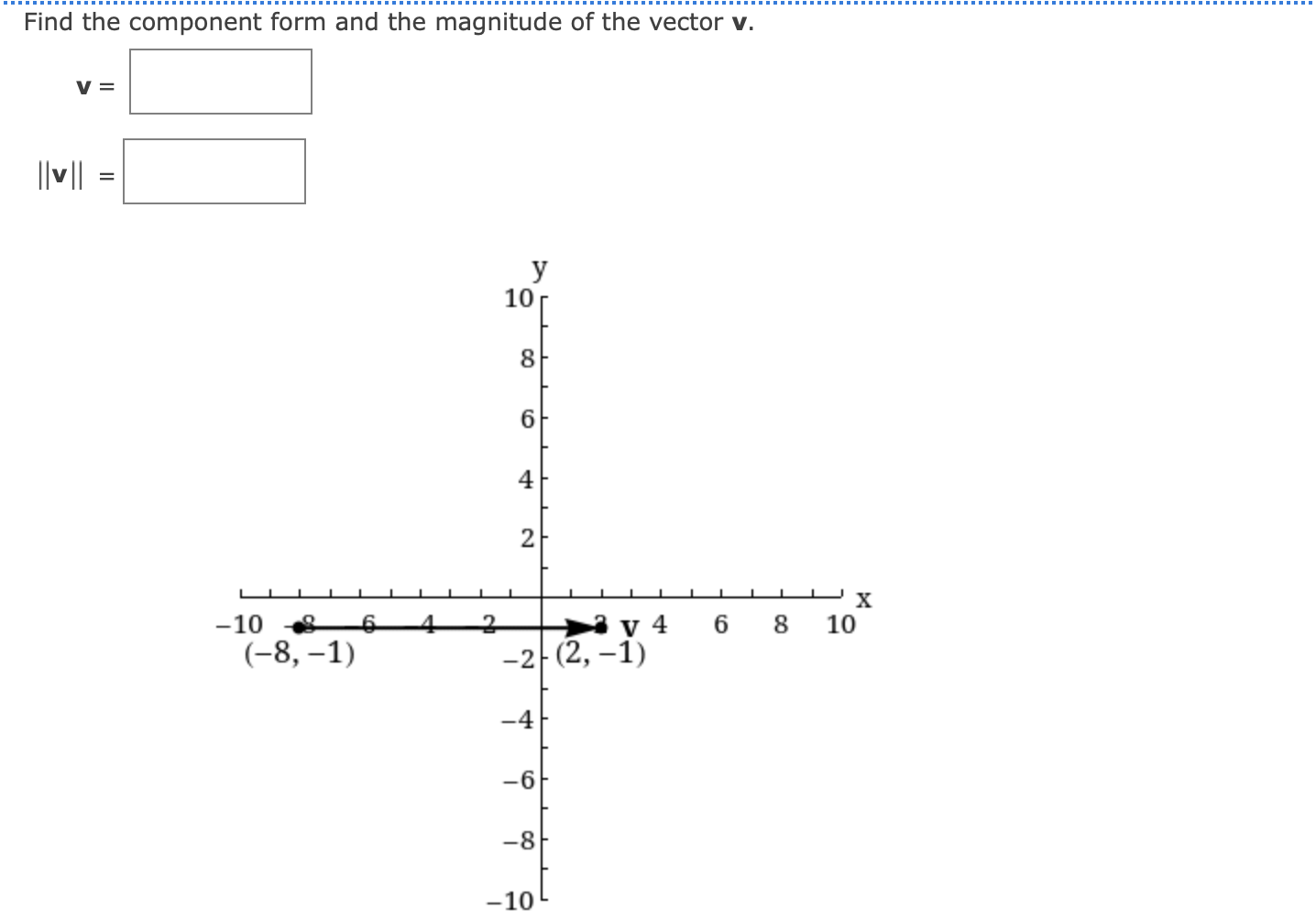 Solved Find the component form and the magnitude of | Chegg.com