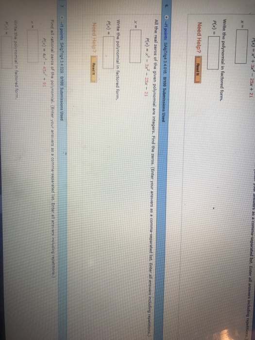Solved Write the polynomial in factored form. P(x) = All | Chegg.com