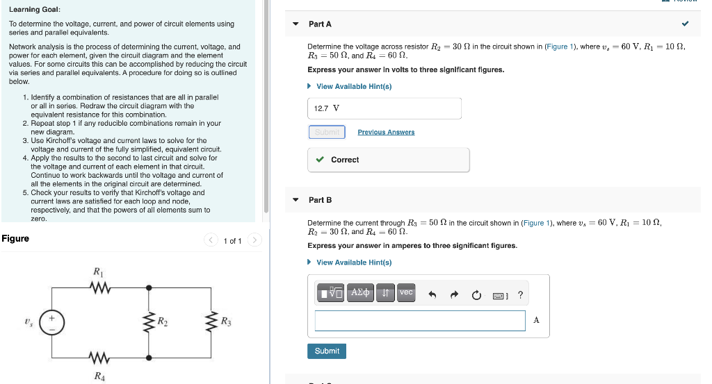 Solved Part A Learning Goal: To determine the voltage, | Chegg.com