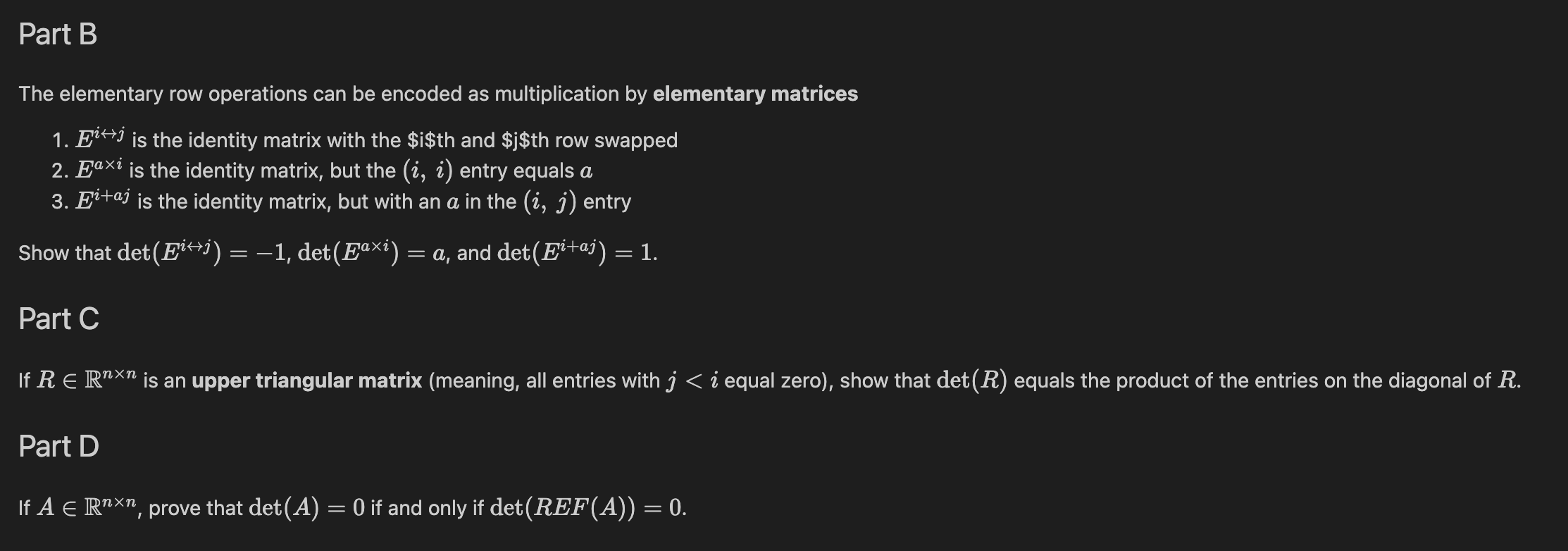 Solved The Elementary Row Operations Can Be Encoded As