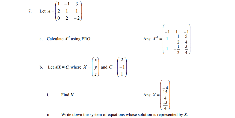 Solved Let \\( A=\\left(\\begin{array}{ccc}1 & -1 & 3 \\\\ 2 | Chegg.com