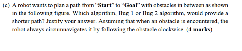 (c) A robot wants to plan a path from "Start" to | Chegg.com