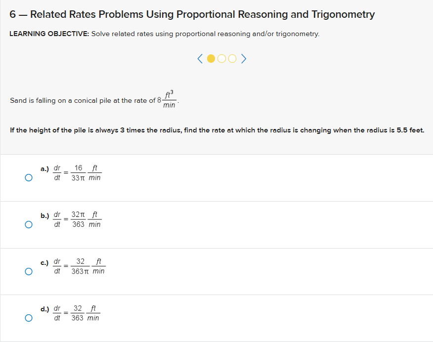 Solved 6 - Related Rates Problems Using Proportional | Chegg.com
