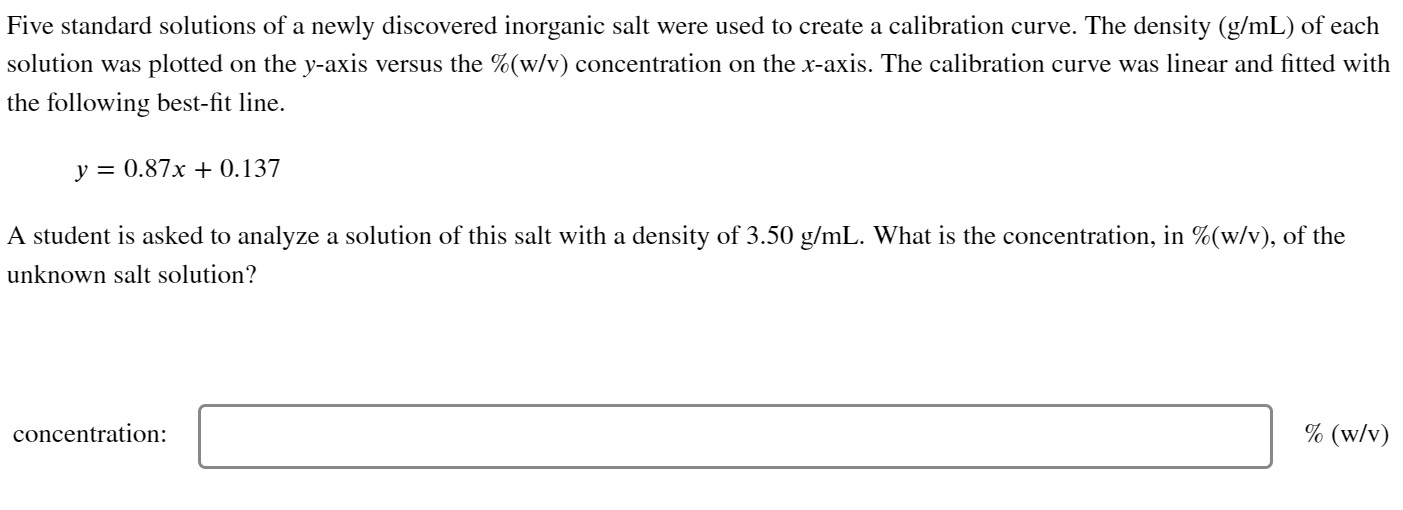 Solved Five standard solutions of a newly discovered | Chegg.com