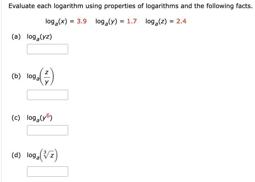 Solved Evaluate each logarithm using properties of | Chegg.com