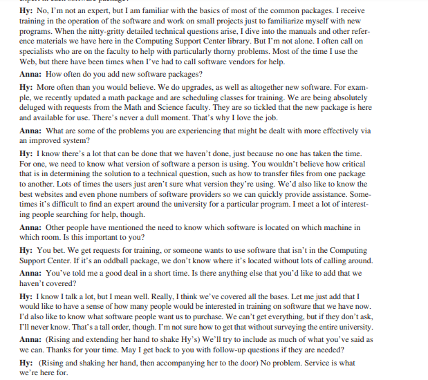 Solved E-1. Analyze the five interviews. In a paragraph, | Chegg.com