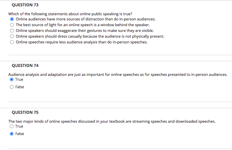 Solved QUESTION 73 Which of the following statements about | Chegg.com