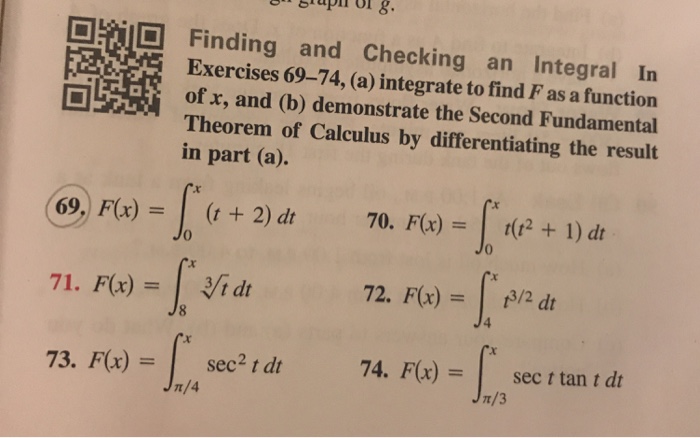 Solved ?Finding and Checking an Integral in Exercises 69-74, | Chegg.com