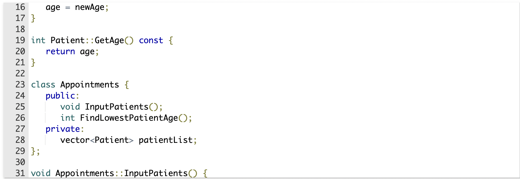 Solved The program first reads integer patientCount from | Chegg.com