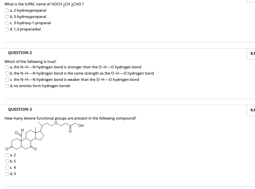 Solved What is the IUPAC name of HOCH 2CH 2CHO? a. | Chegg.com