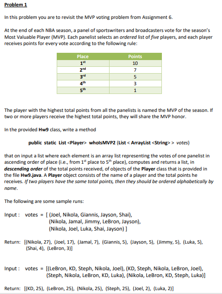 Solved package hw9; /** * Your solution for Assignment 9 | Chegg.com