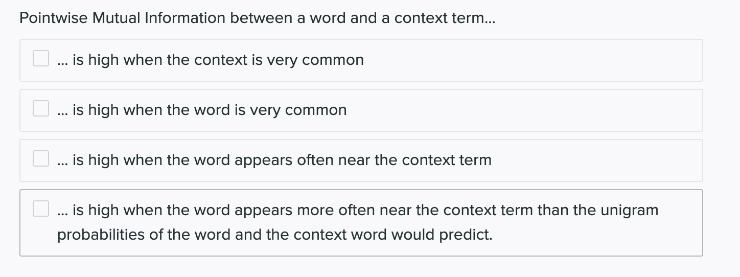 Solved Pointwise Mutual Information between a word and a | Chegg.com