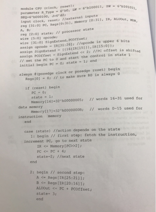 Solved Verilog Code For The Behavioural Specification Of An