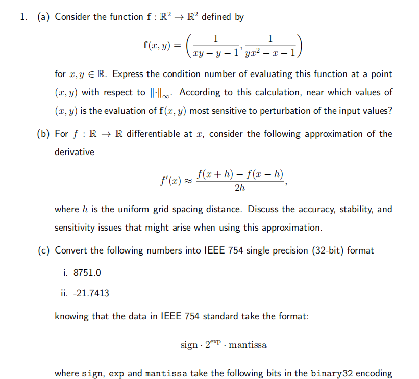 Solved (a) ﻿Consider the function f:R2→R2 ﻿defined | Chegg.com