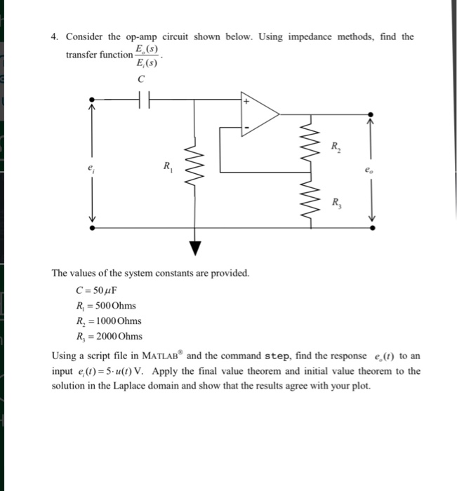 Solved 4. Consider the op-amp circuit shown below. Using | Chegg.com