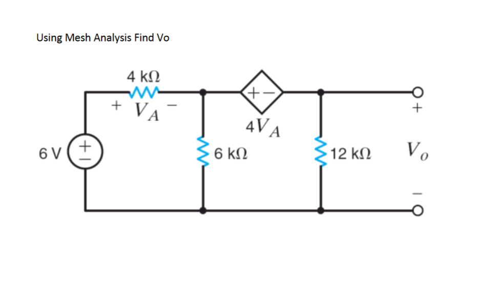 Solved Using Mesh Analysis Find Vo 2. Find Vo Using Node | Chegg.com