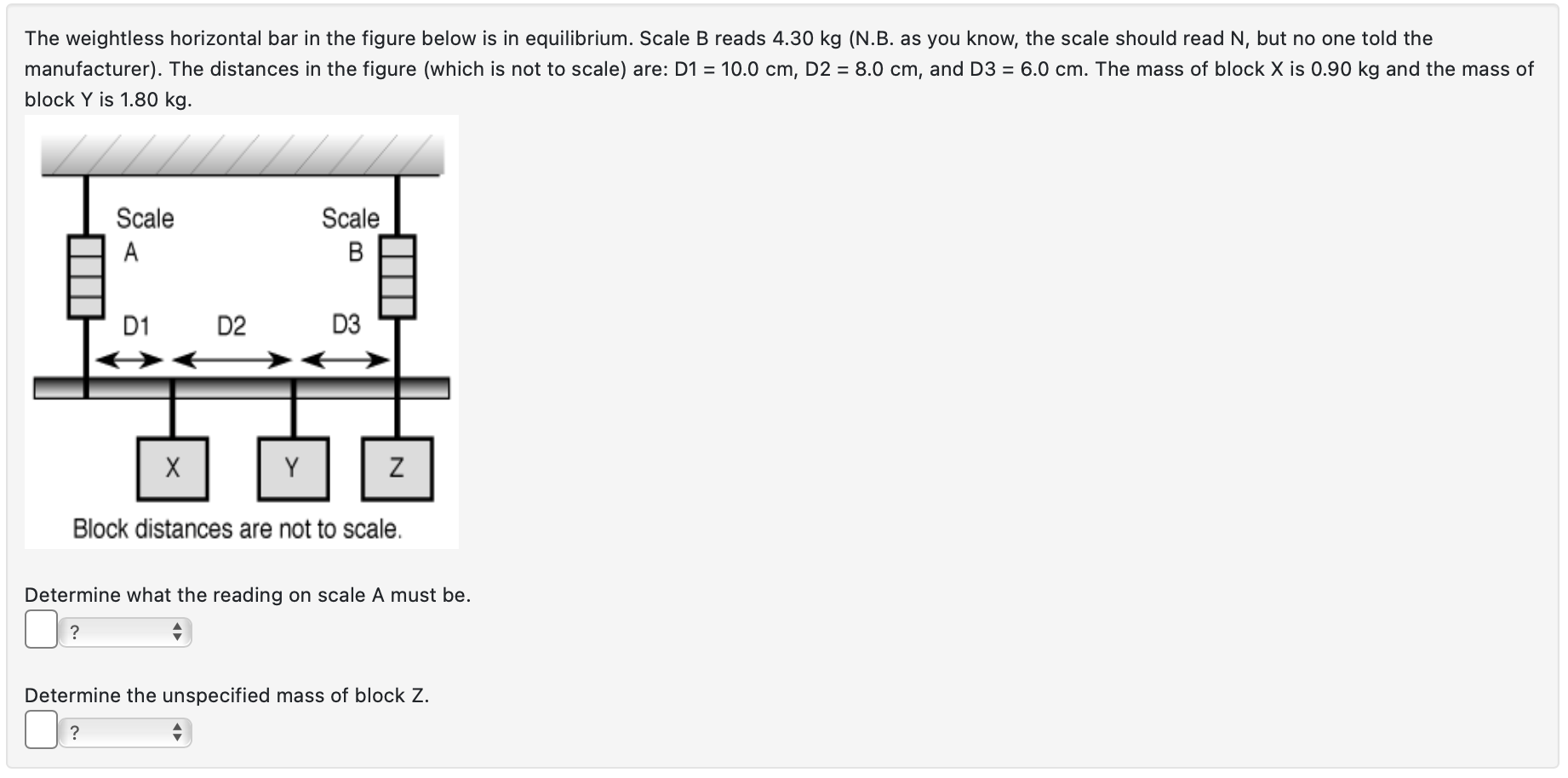 Solved The weightless horizontal bar in the figure below is | Chegg.com